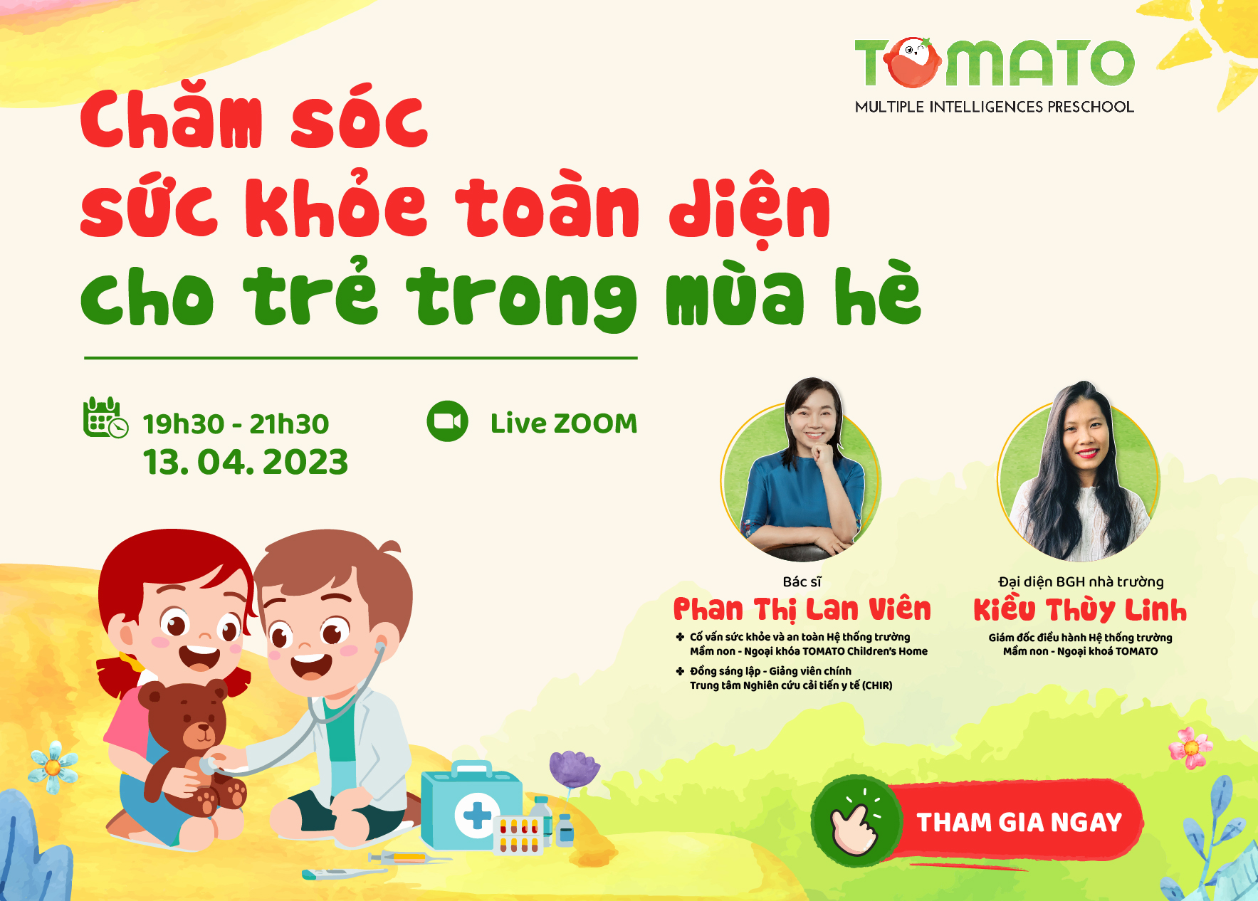 Workshop Online Chăm Sóc Sức Khỏe Toàn Cho Trẻ Trong Mùa Hè Tomato